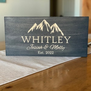 Personalized Engraved Mountain Wedding Sign - Etsy