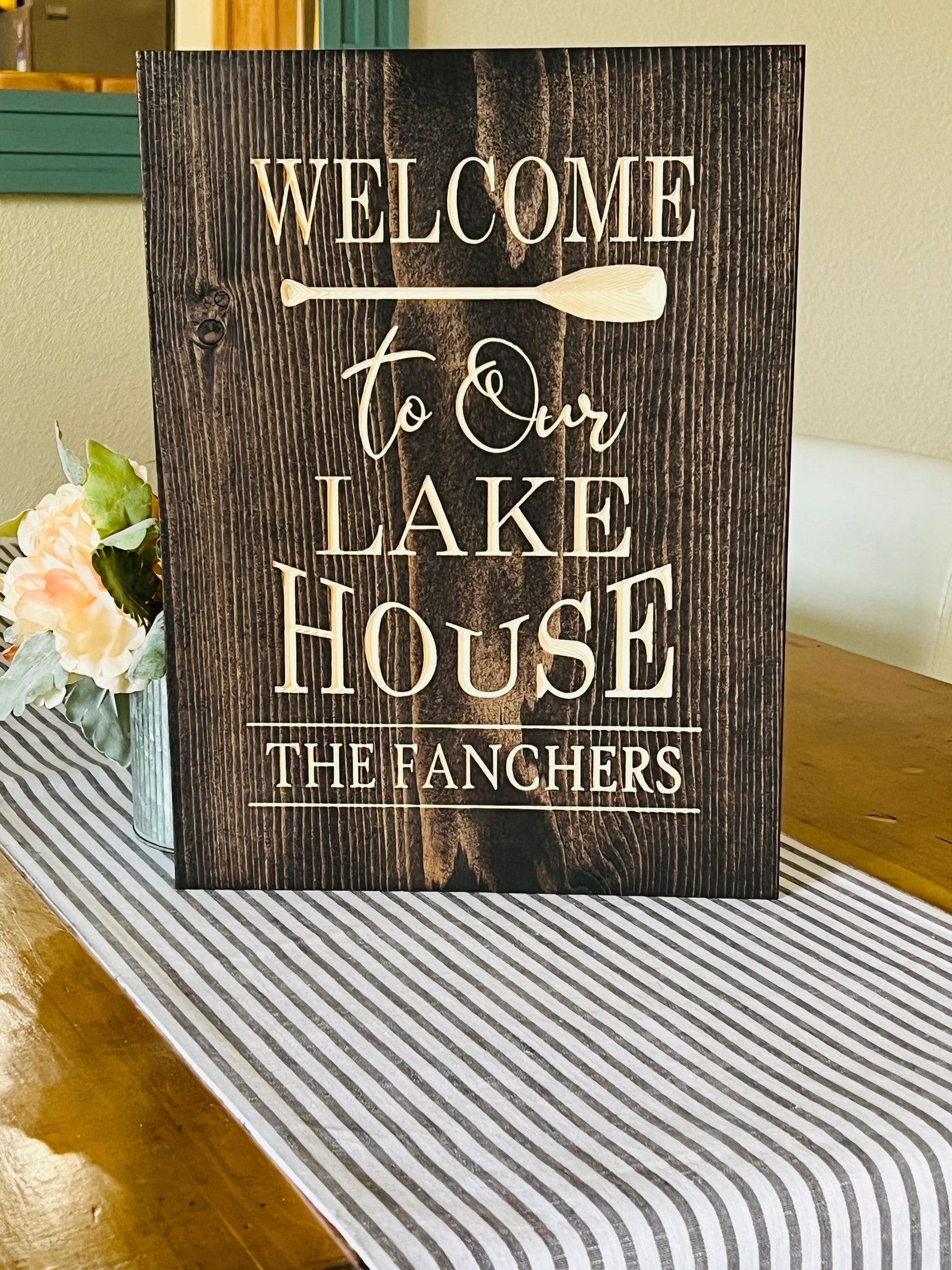 Personalized Engraved Welcome to Our Lake House Oar Sign - Etsy
