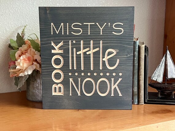 Personalized Engraved New Book Nook Sign - Etsy