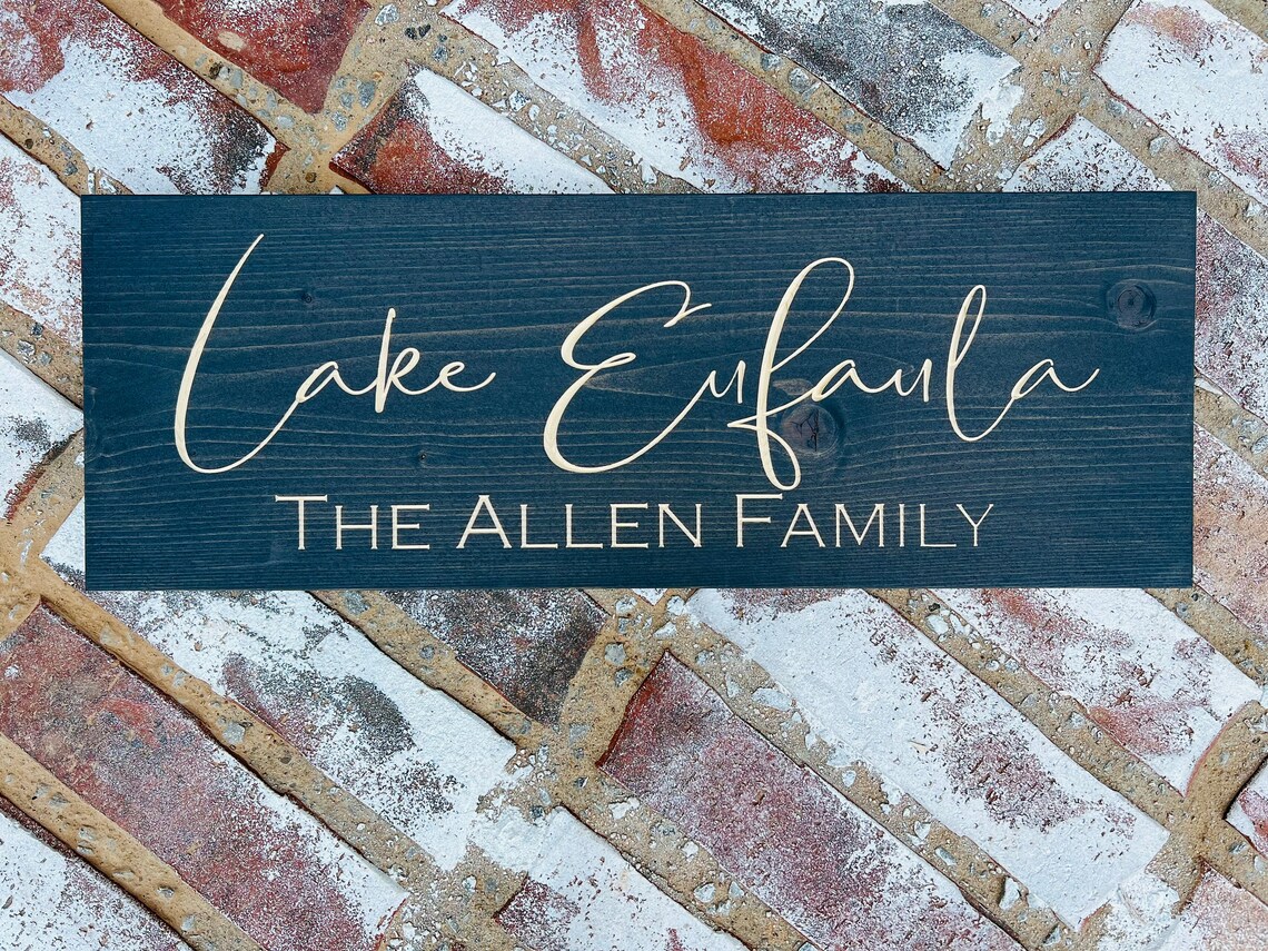 Personalized Engraved Lake Name Lake House Sign | Etsy