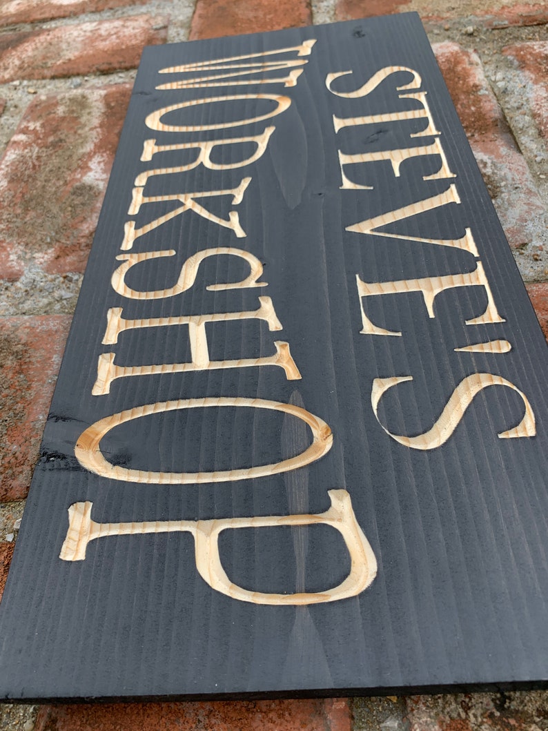 Personalized Engraved Workshop Sign | Etsy