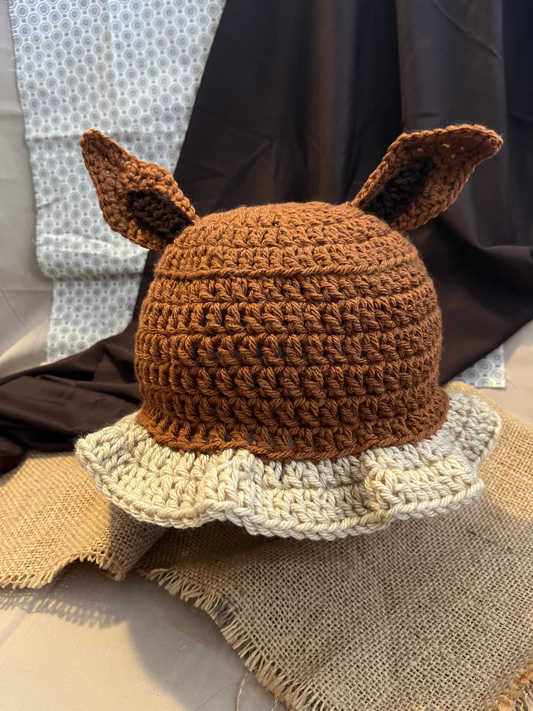 Eevee Hat Crocheted Bucket Hat, Casual Cosplay - Etsy