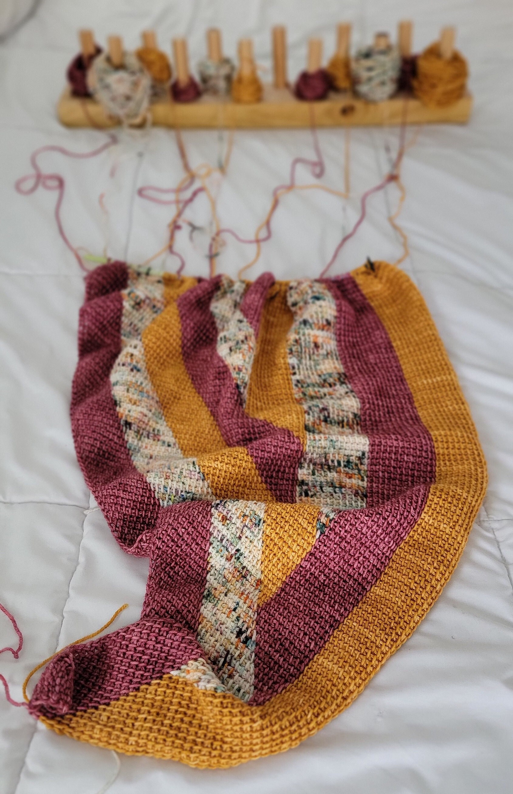 Journey Shawl | Tunisian Crochet Pattern | Asymmetrical Colorwork Shawl ...