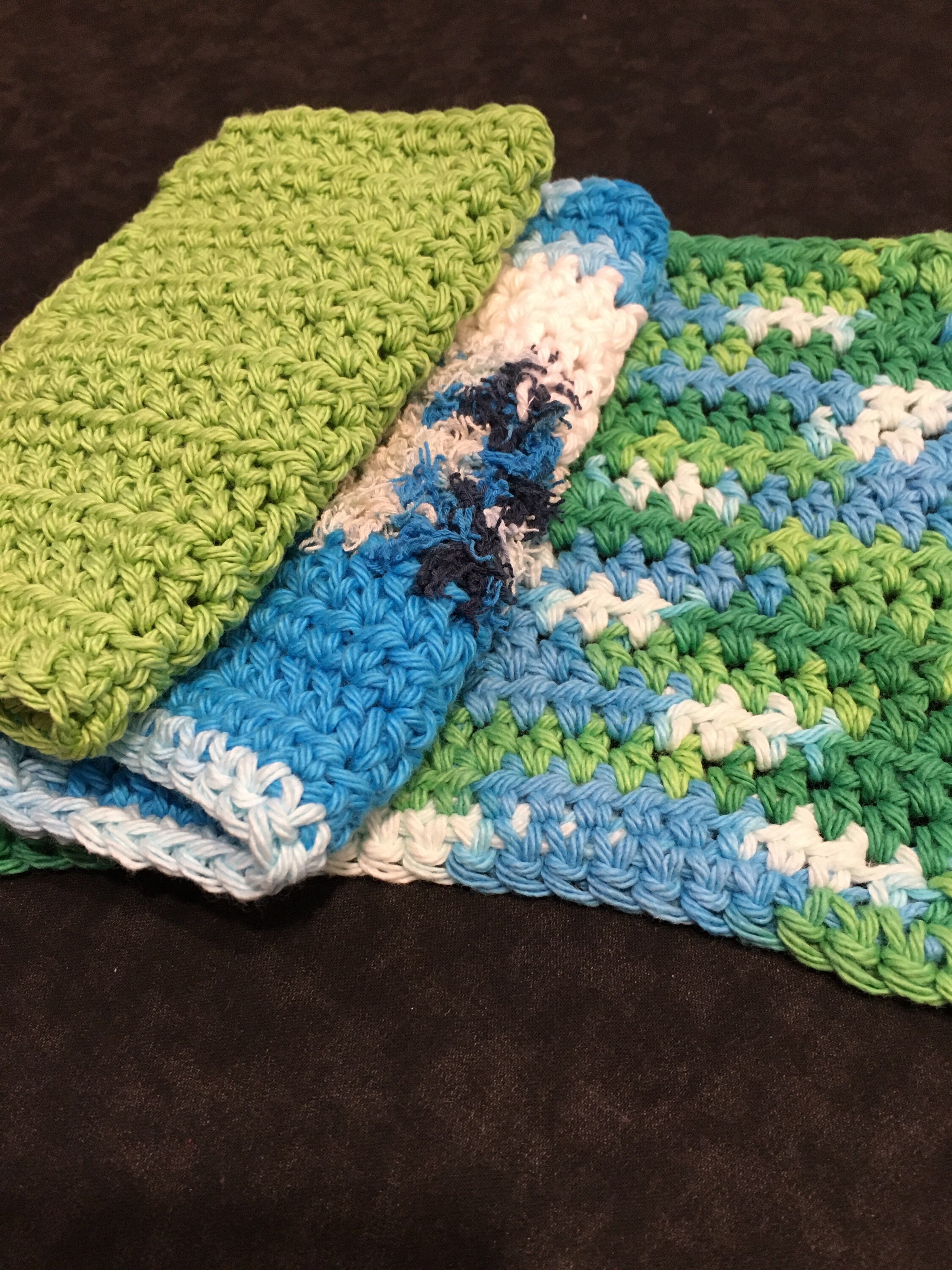 Dishrags/ Crochet Yarn/ Reusable/ Cotton/ Kitchen/ Dish Cloth/ Eco ...