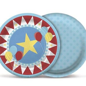 Circus Round Paper Plates Set of 16 Carnival Theme Party Supplies and ...