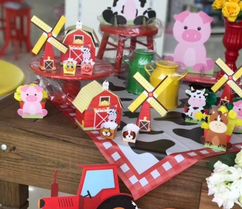 Farm Animals Birthday Decorative Treat Box-8 Pack 3.9 X 2.7 X 4.1” Boy ...