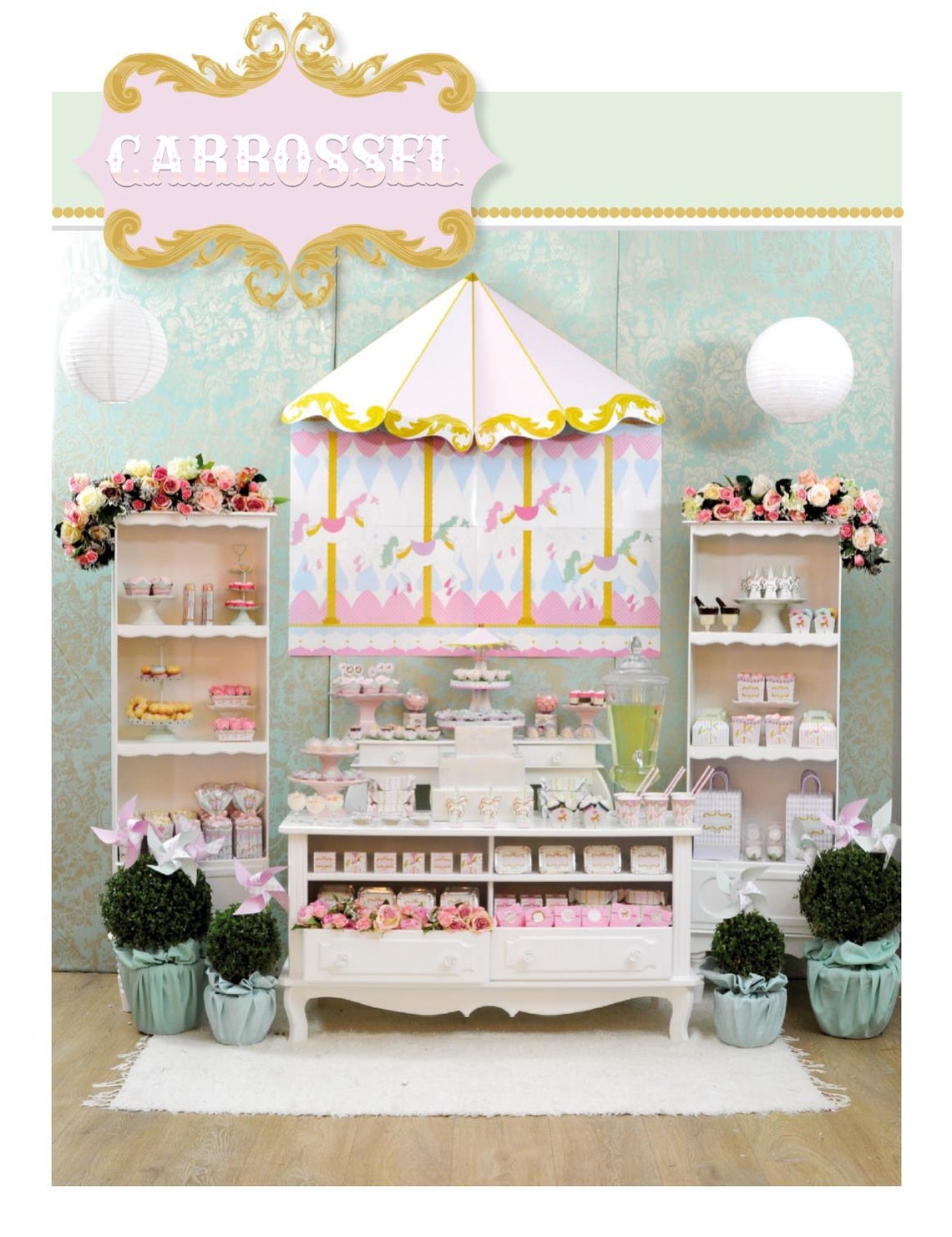 CAROUSEL PARTY Windmill Cupcake Toppers 12 Pack Carousel - Etsy