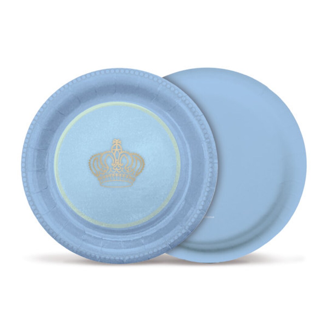 Prince Party PAPER PLATES 7 8 Pack Boy Baby Shower - Etsy