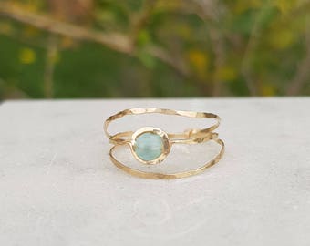 Blue Stone Gold Ring | Etsy