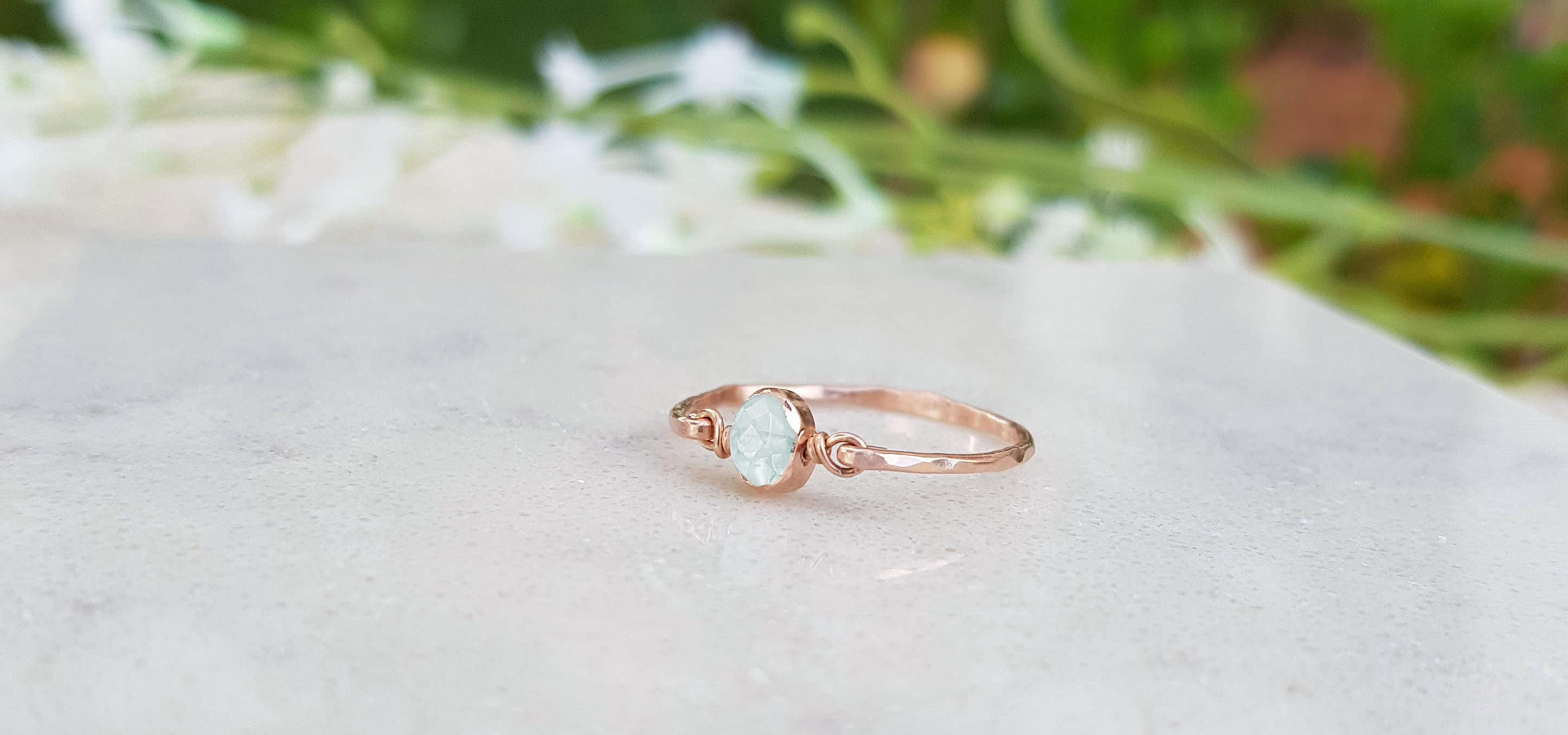 Dainty Blue Gold Ring Minimal Ring Aqua Blue Rings Gold - Etsy Israel