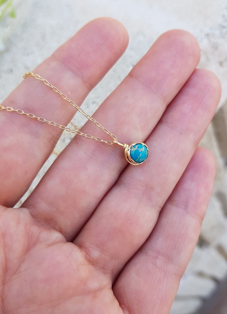 14k Gold Filled Turquoise Necklace, Sterling Silver, Gold Necklace for ...