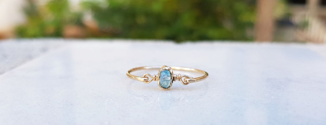 Light Blue Ring,stackable Rings,aquamarine Gemstone Ring,birthstone ...