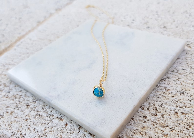 14k Gold Filled Turquoise Necklace, Sterling Silver, Gold Necklace for ...