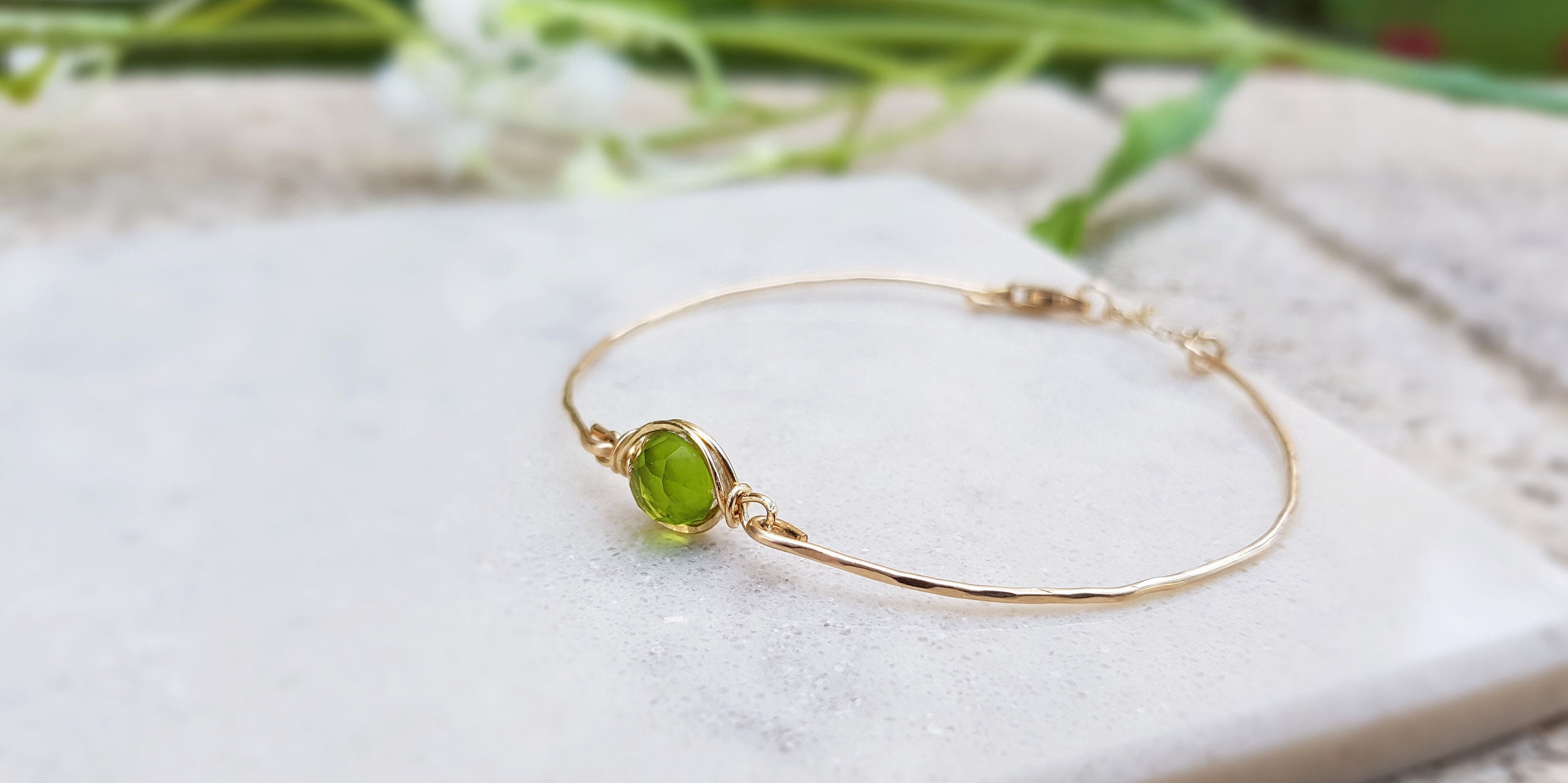 August Birthstone Bracelet,raw Peridot Bracelet,gemstone Bracelet,raw ...