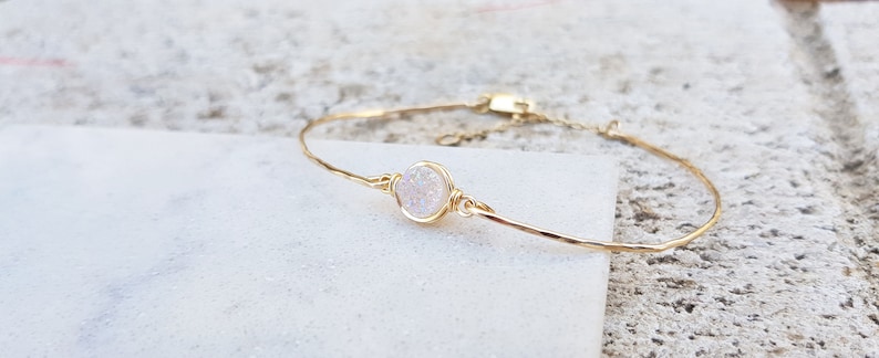 14k Gold Rose Quartz Bracelet Rose Quartz Jewelry Gold | Etsy