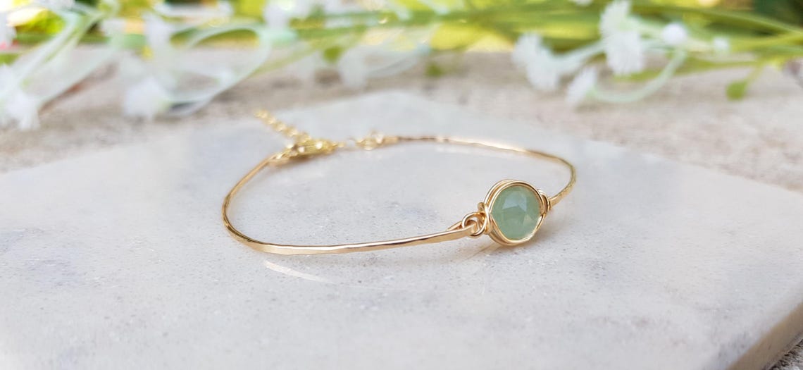 Natural Jade Bracelet,14k Gold Filled Bracelet,tiny Jade Bracelet ...