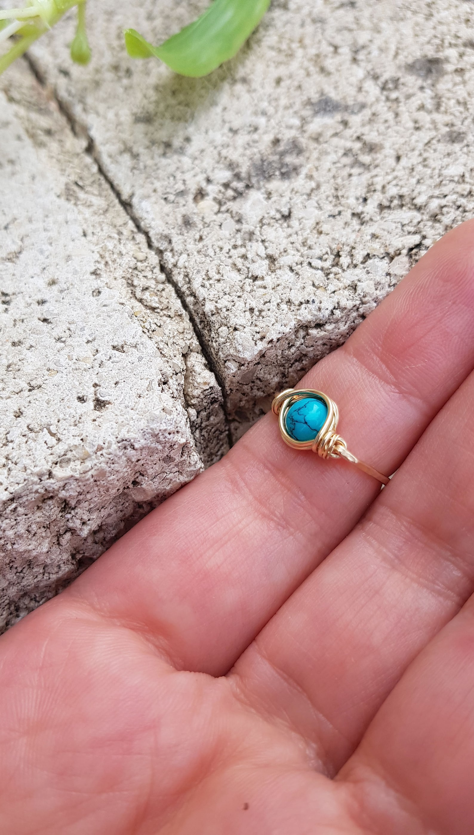 Dainty Turquoise Gold Ring Gold Ring Solid Turquoise - Etsy Israel