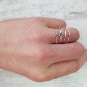 Sterling Silver Blue Ring,minimal Ring,aqua Blue Rings,silver Ring ...