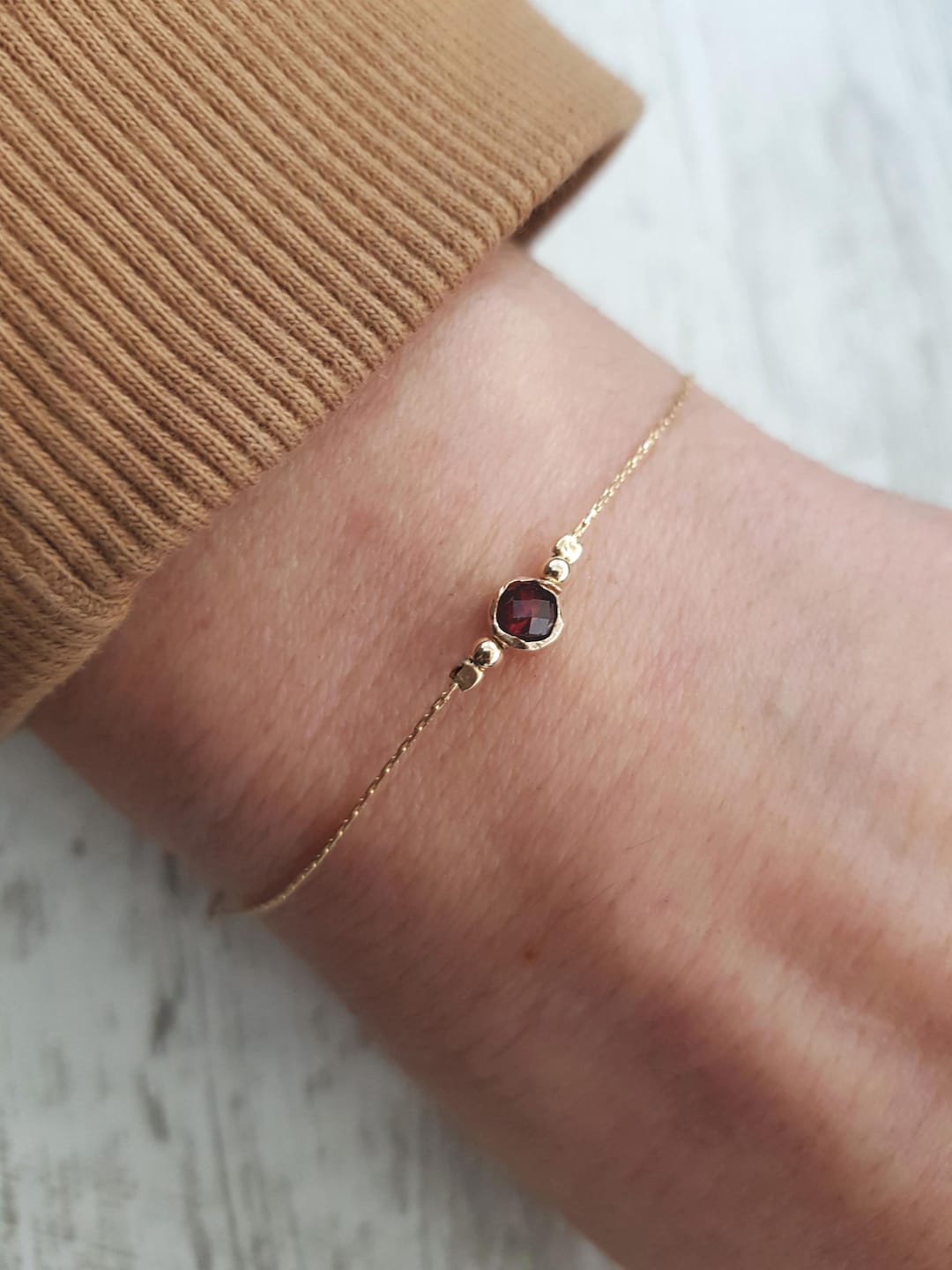 Garnet Birthstone Jewelry, Garnet Birthstone Bracelet, Red Garnet Stone ...