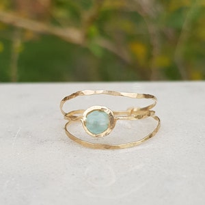 Dainty Blue Gold Ring,minimal Ring,aqua Blue Ring,14k Gold Ring ...