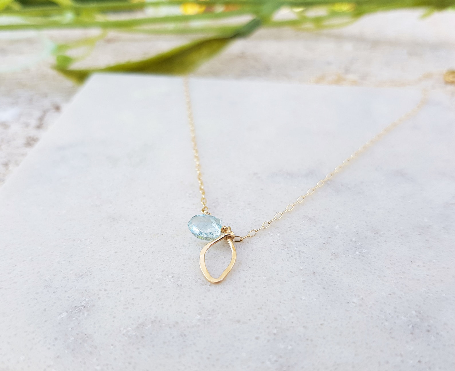 Aquamarine Necklace, Aquamarine Jewelry,aquamarine Stone, Gold Dainty ...