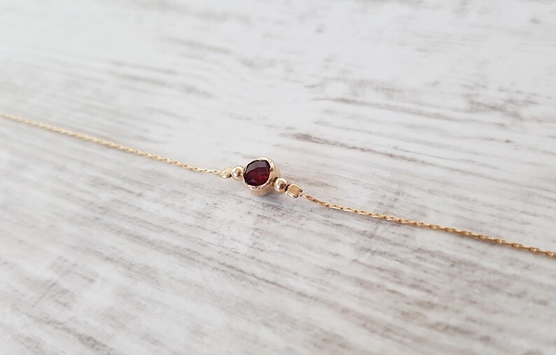 Garnet Birthstone Jewelry, Garnet Birthstone Bracelet, Red Garnet Stone ...