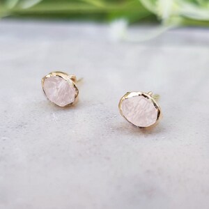 Rose Quartz Earrings, 14k Gold Filled Earrings, Sterling Silver 925 or ...