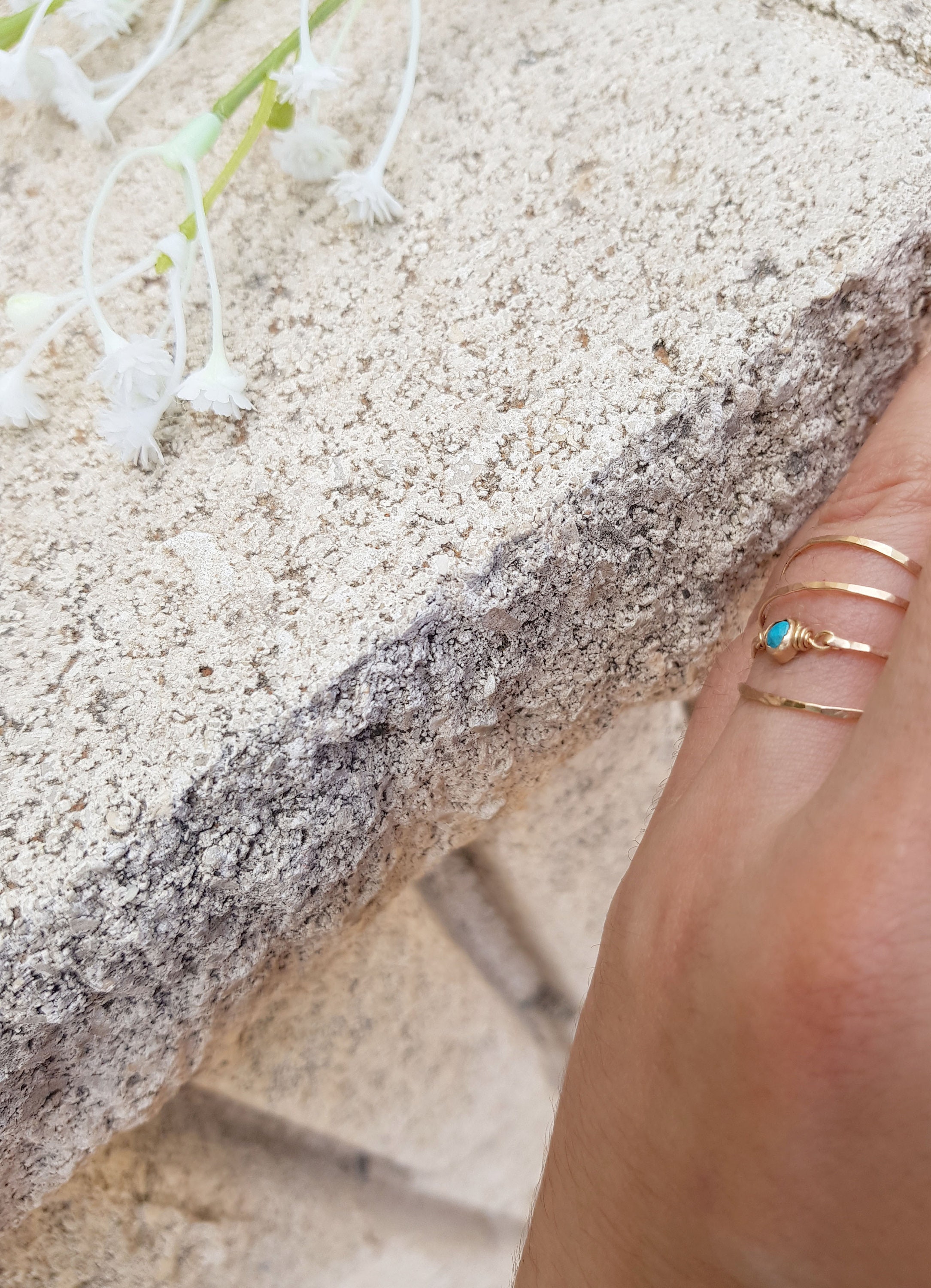 Turquoise, Double Ring, Handmade Gold Filled 14k, Raw Turquoise Ring ...