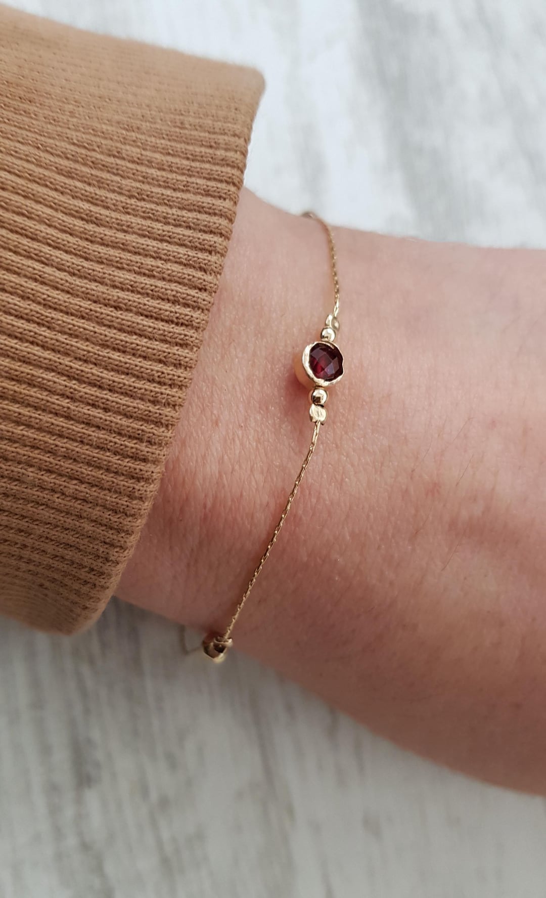 Garnet Birthstone Jewelry, Garnet Birthstone Bracelet, Red Garnet Stone ...