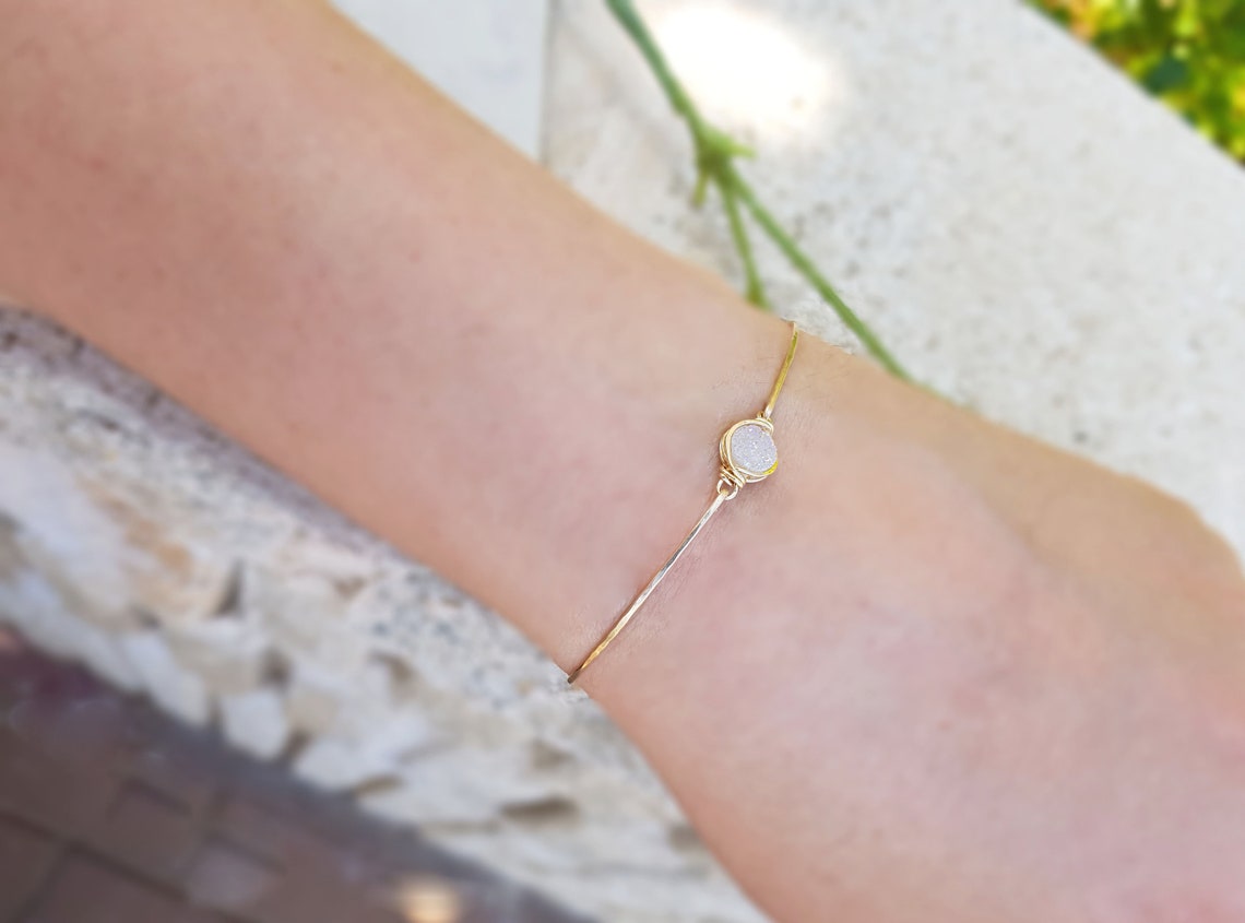 14k Gold Rose Quartz Bracelet Rose Quartz Jewelry Gold | Etsy