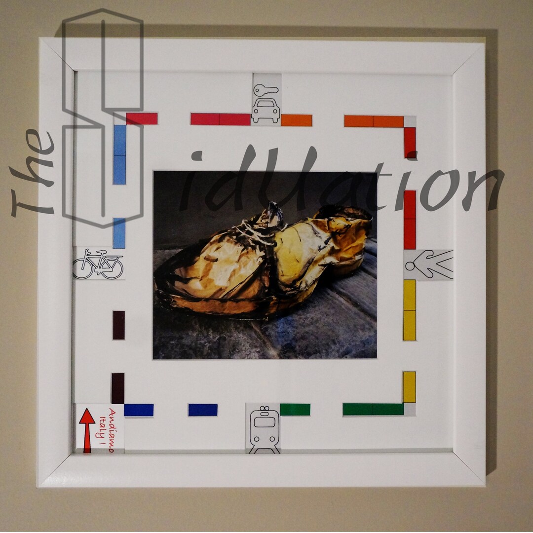 Monopoly Walk Zapato Napoli Gigante Amarillo Único Enmarcado 12x12 ...