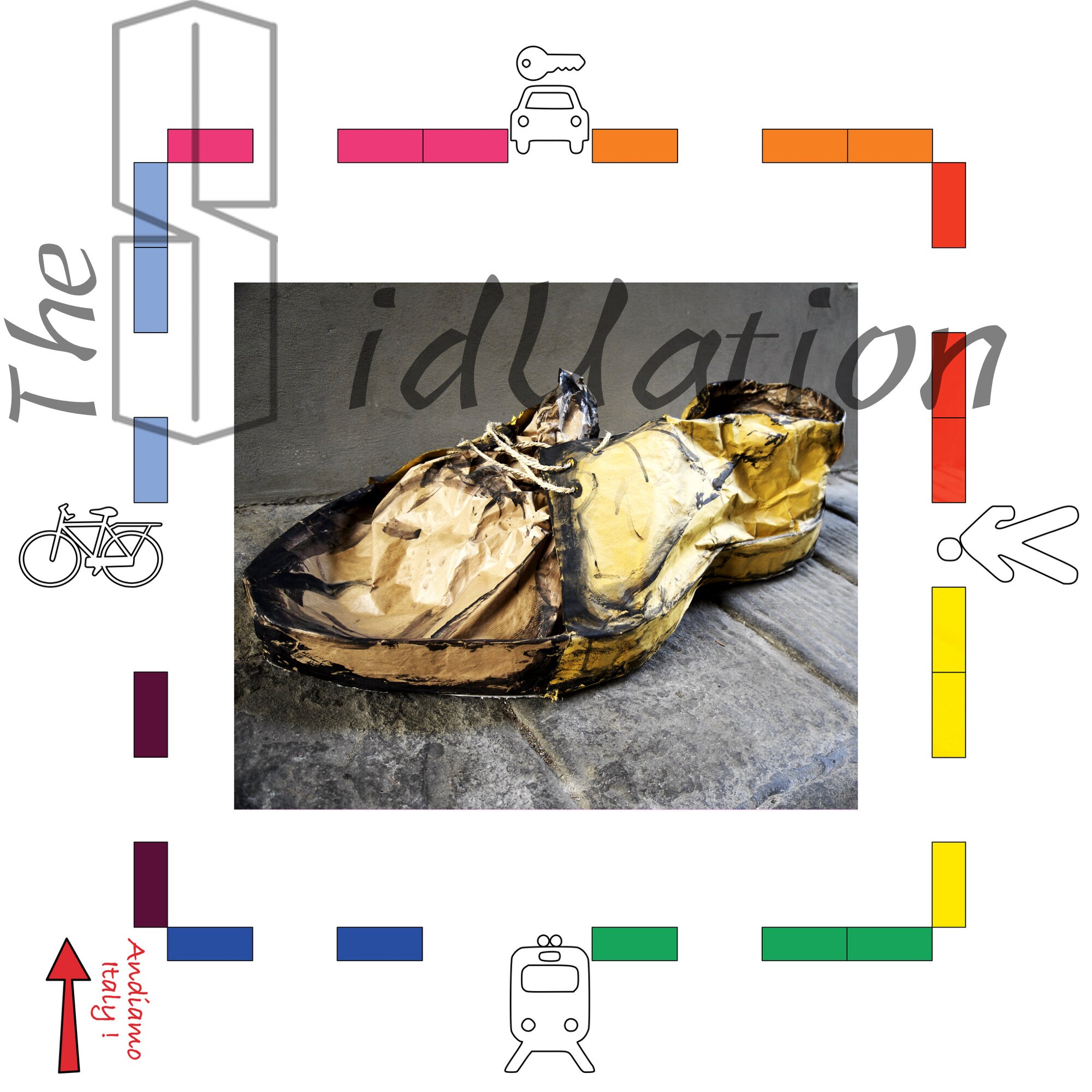 Monopoly Walk Zapato Napoli Gigante Amarillo Único Enmarcado 12x12 ...
