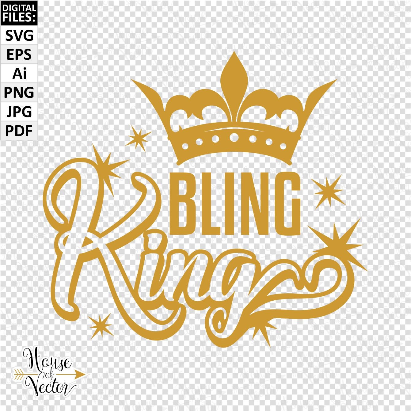 Bling King SVG Ai PNG EPS Pdf Jpg Digital Clip Art. - Etsy UK