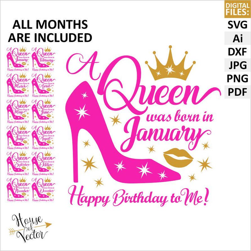 Queen Born in January Png - Etsy
