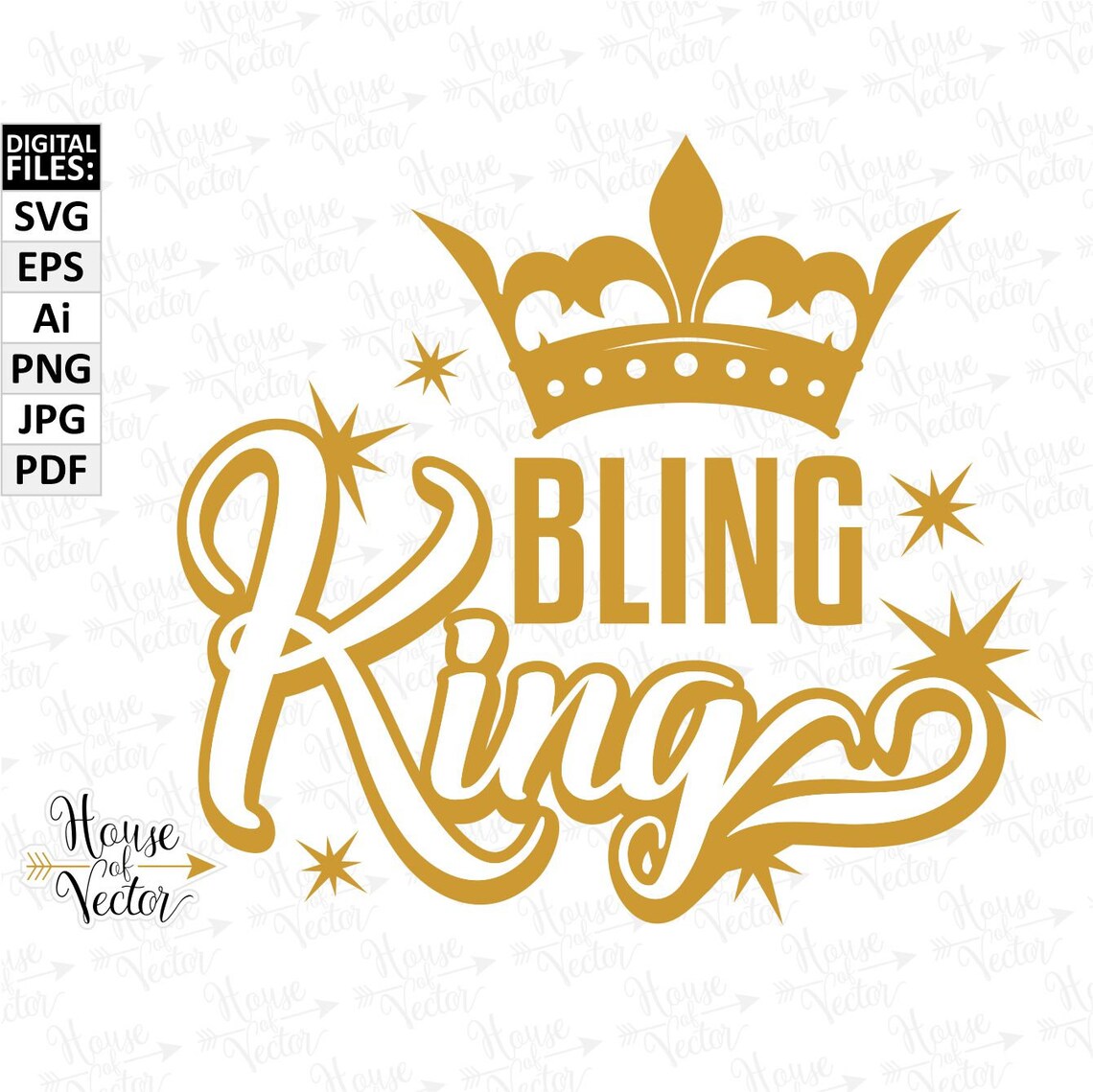 Bling King SVG Ai PNG EPS Pdf Jpg Digital Clip Art. - Etsy UK