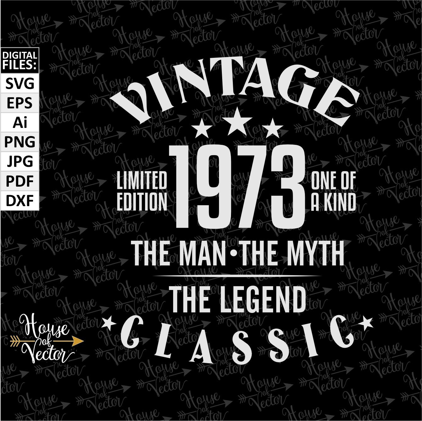 50th Birthday 1973 Vintage Style SVG Vector Files Clipart. the - Etsy ...