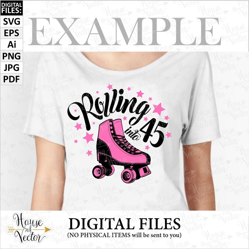 Let's Roll Into 45 Clipart. Rolling Into 45 Vector Digital - Etsy