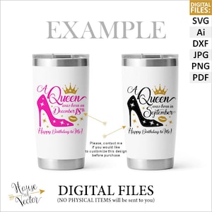 A Queen Was Born in October, All Months Are Included, SVG Vector Files ...