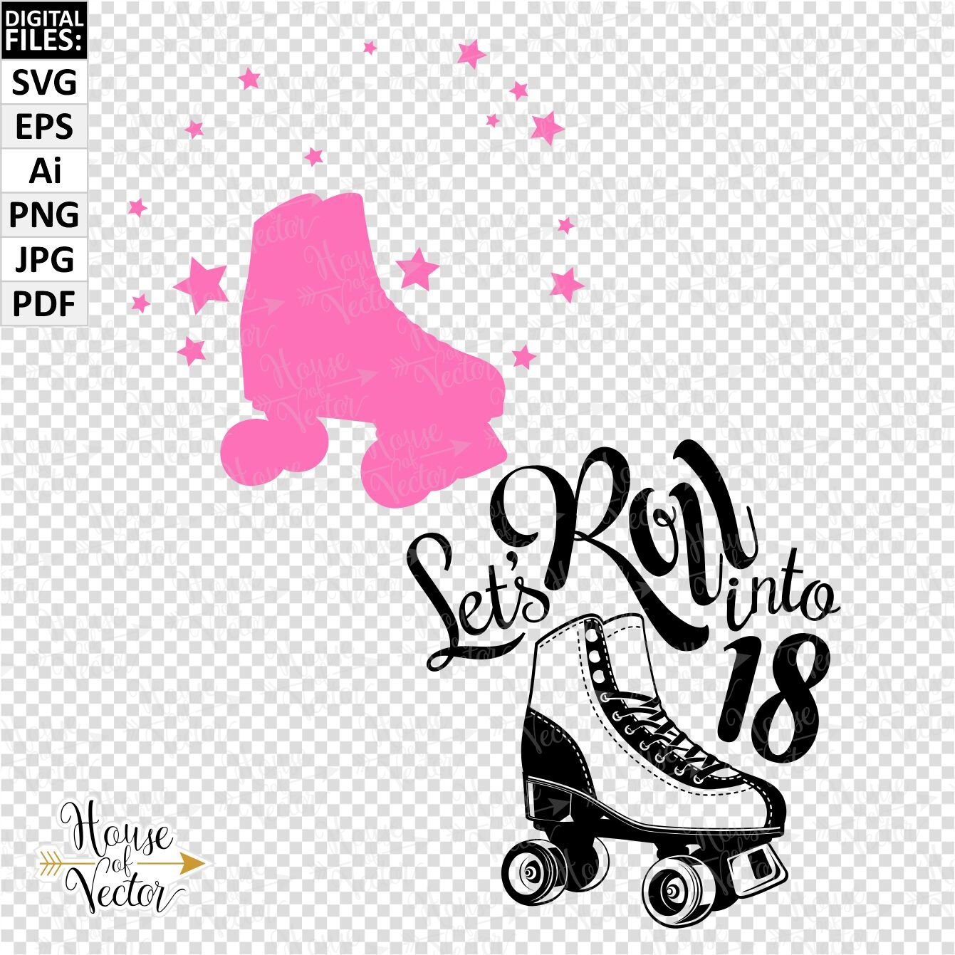 Let's roll into 18 clipart. Rolling into 18 vector digital | Etsy