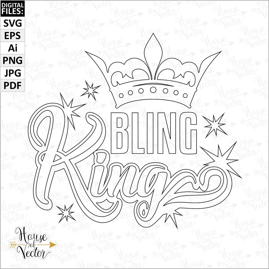 Bling King SVG Ai PNG EPS Pdf Jpg Digital Clip Art. - Etsy UK