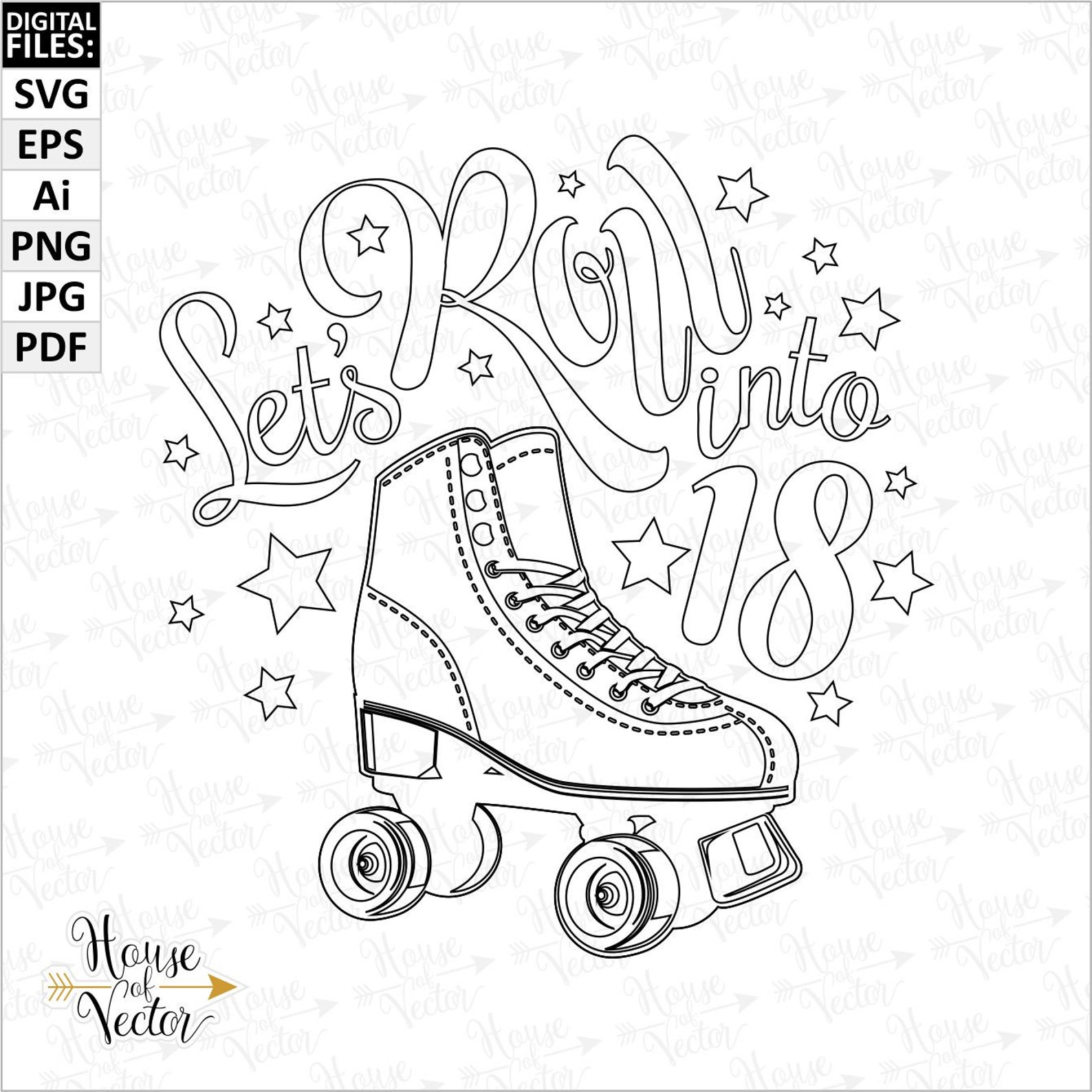 Let's Roll Into 18 Clipart. Rolling Into 18 Vector Digital - Etsy