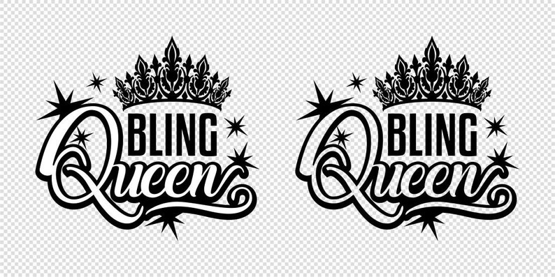 Bling Queen SVG, Ai, PNG, EPS, Pdf, Jpg Digital Clip Art. Crown / Tiara ...
