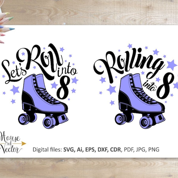 Rolling Into 8 Skates Invitation - Etsy