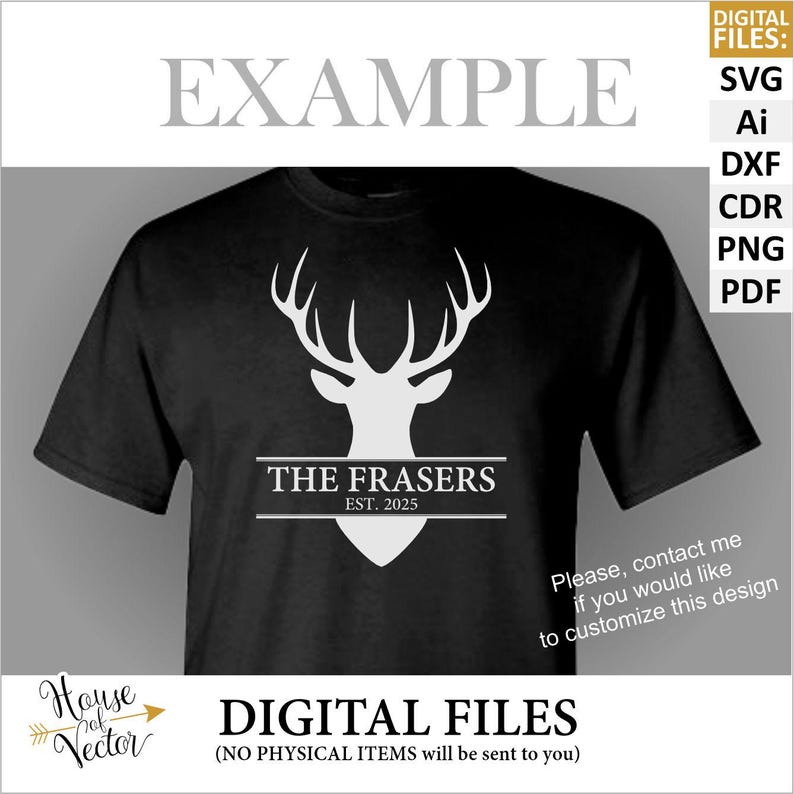 Stag, Deer Head Split Monogram, SVG Vector Files, PNG File Clipart ...
