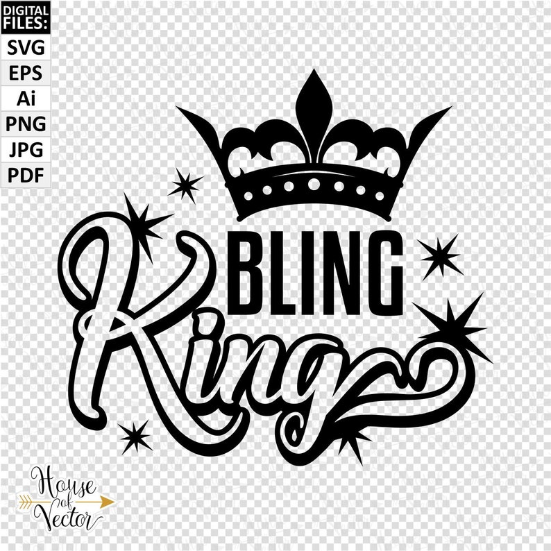 Bling King SVG Ai PNG EPS Pdf Jpg Digital Clip Art. - Etsy Australia