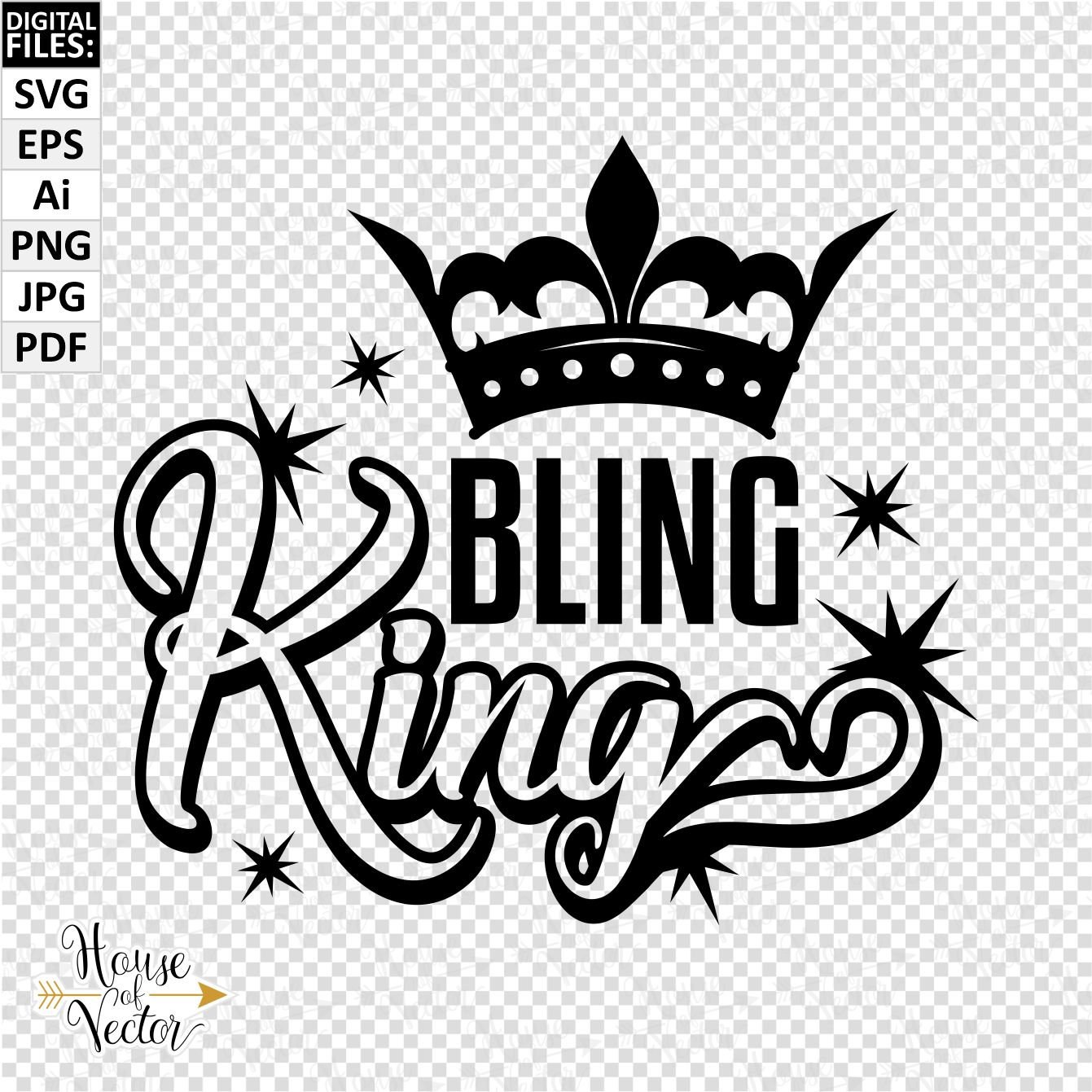Bling King SVG Ai PNG EPS Pdf Jpg Digital Clip Art. - Etsy UK