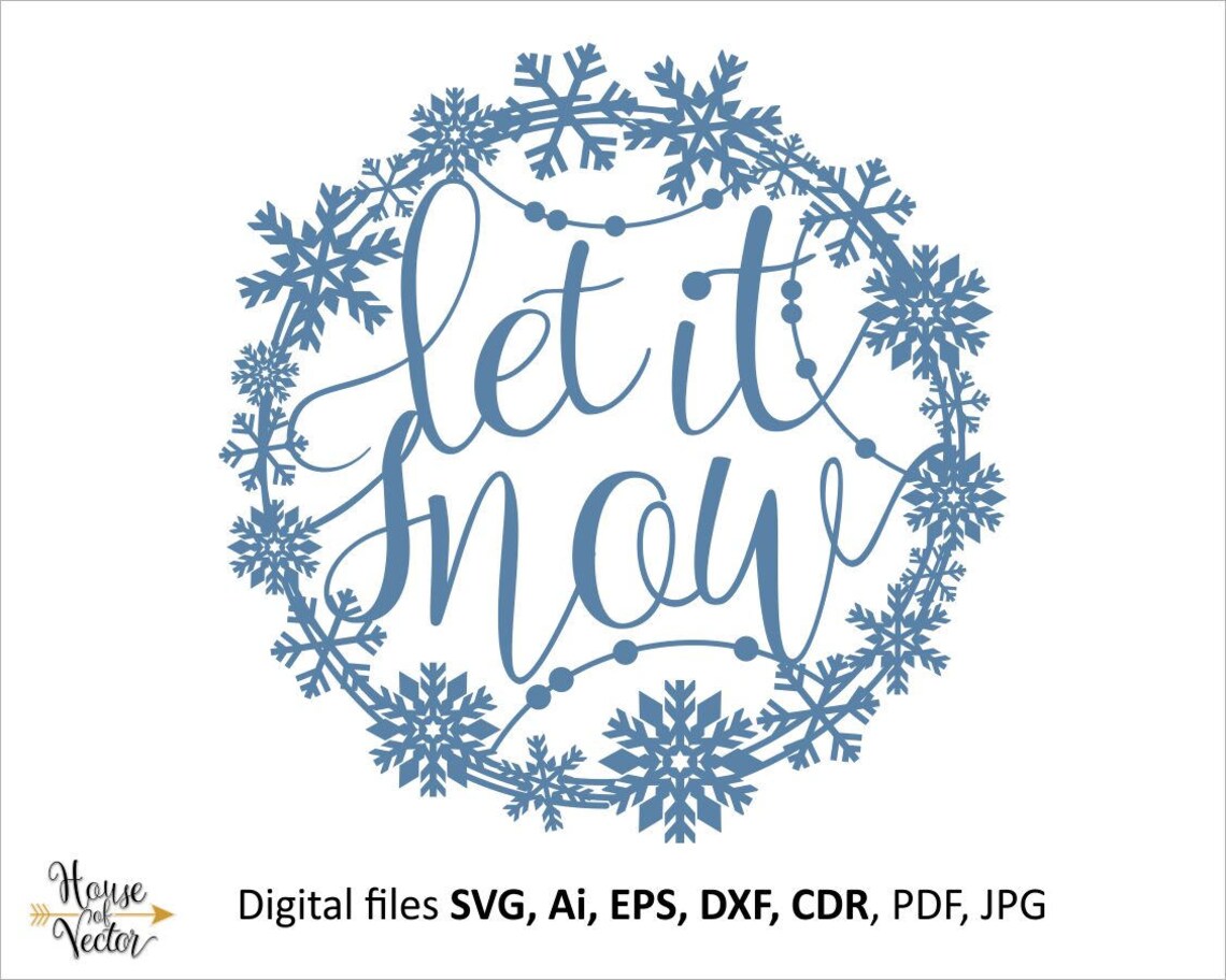 Let it Snow clipart SVG EPS Ai cdr. Christmas vector digital | Etsy