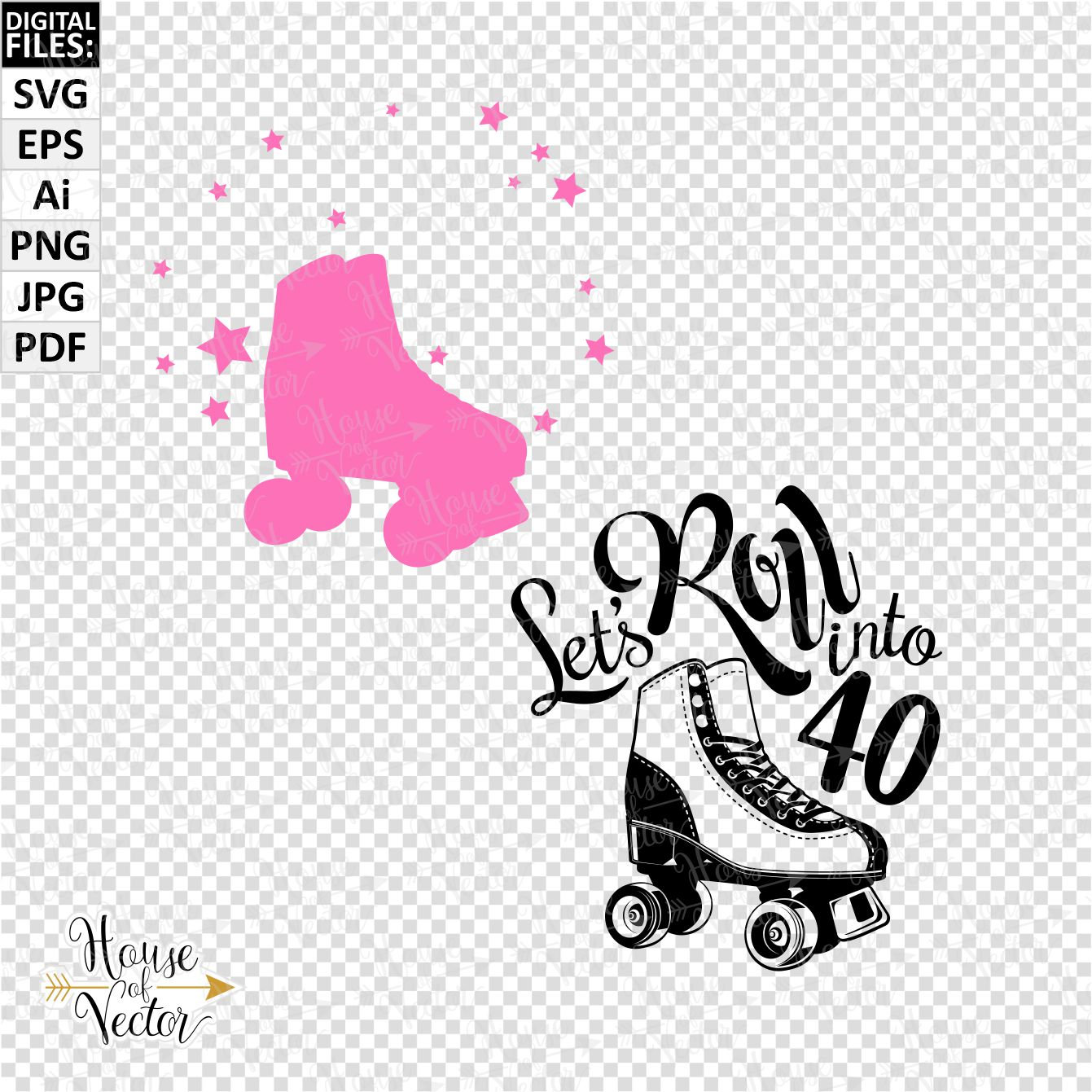 Let's Roll Into 40 Clipart. Rolling Into 40 Vector Digital - Etsy
