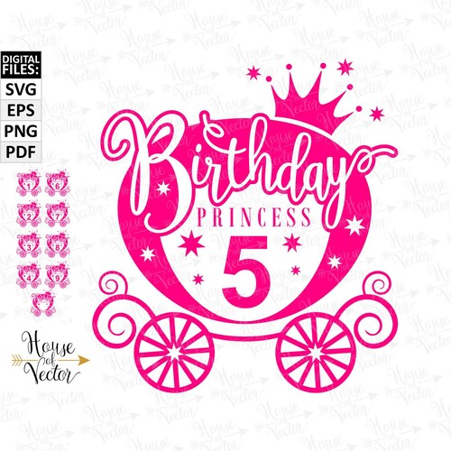 Birthday Princess SVG | Etsy