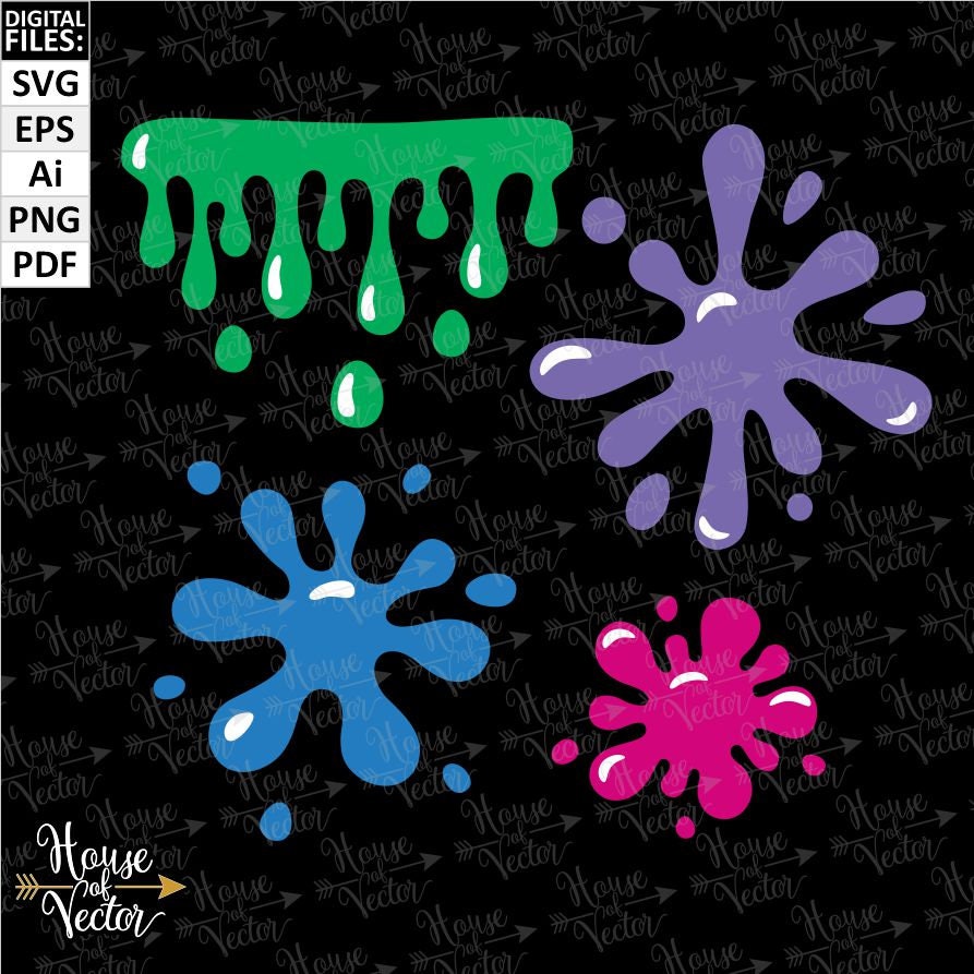 Paint Splatter Splash Dripping Paint SVG PNG Eps Pdf | Etsy UK
